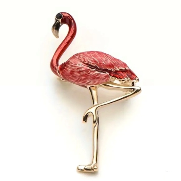 Jewelry | 32 Shiny Flamingo Pin Brooch | Poshmark